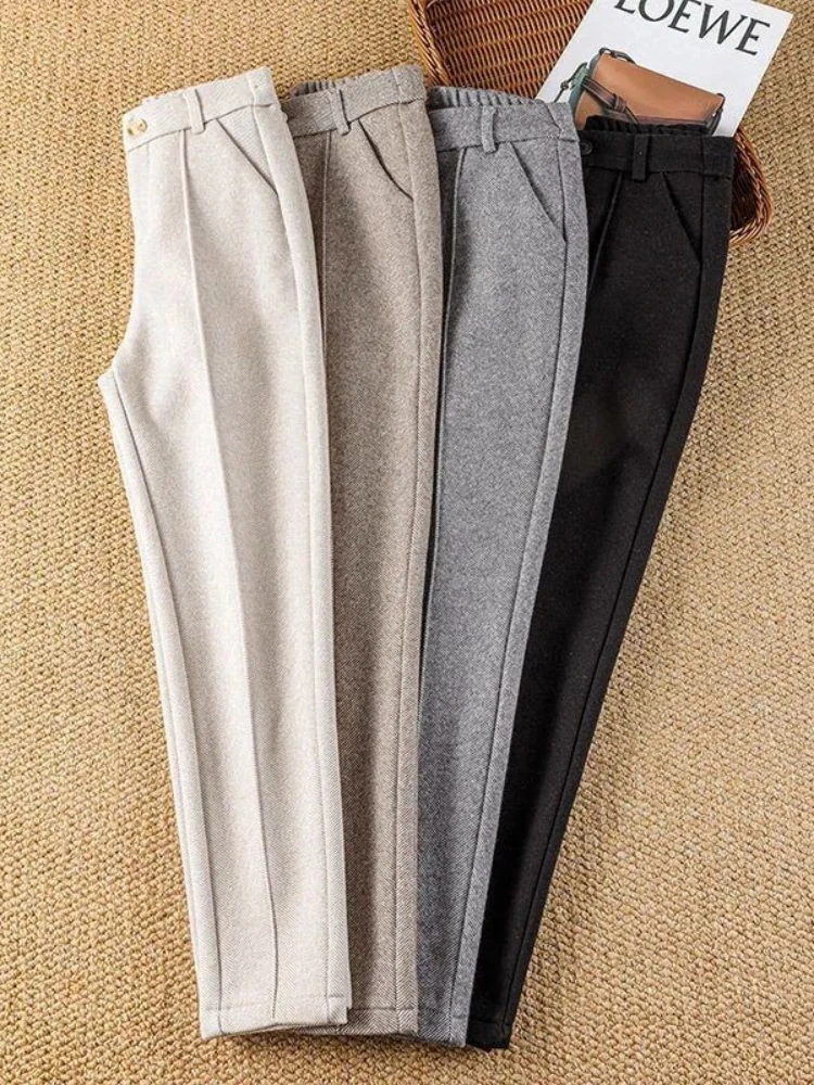 Winter Verdicken Frauen Wolle Hosen Bleistift Weibliche Warme Herbst ...