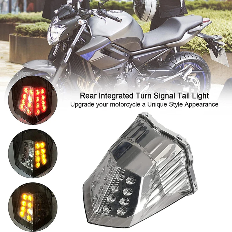 Rear Motorcycle Integrated LED Tail Light Turn Signals for Yamaha XJ6 ...