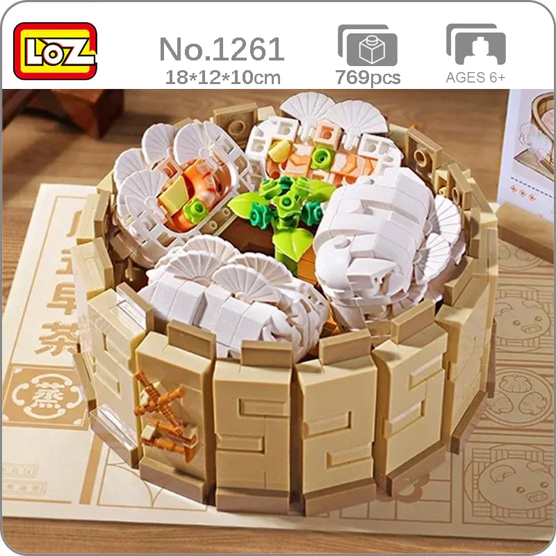 LOZ-1261-Morning-Tea-Dim-Sum-Shrimp-Ravioli-Steamed-Dumpling-Food-Model ...