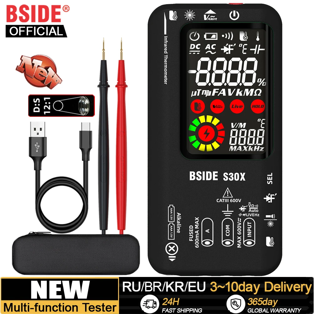 BSIDE-Digital-Multimeter-Infrared-Temperature-Smart-15V-Diode-LED ...