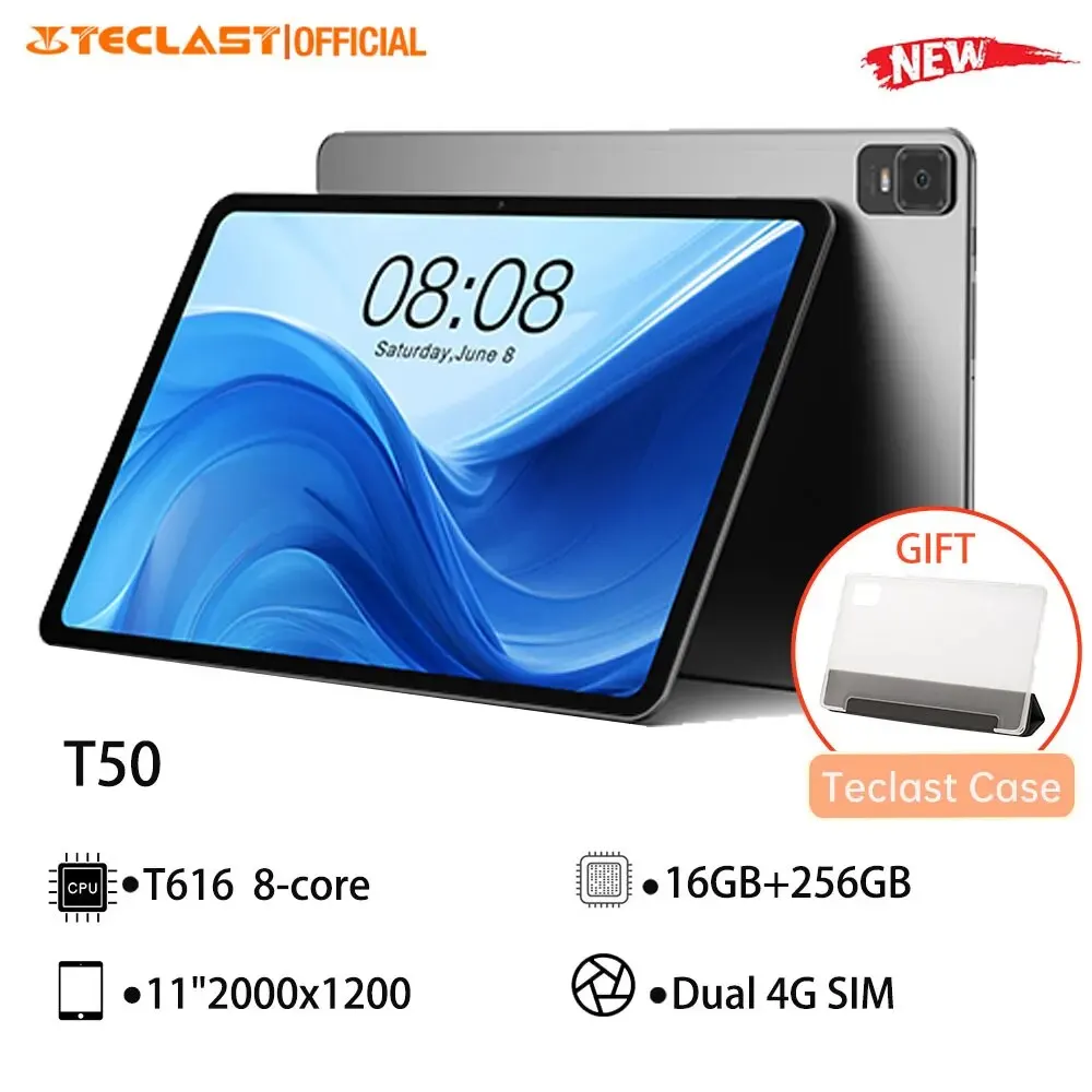 Teclast T50 Tablet 11'' 2K Screen 16GB RAM 256GB ROM Unisoc T616 Octa Core Android13 Widevine L1 ...