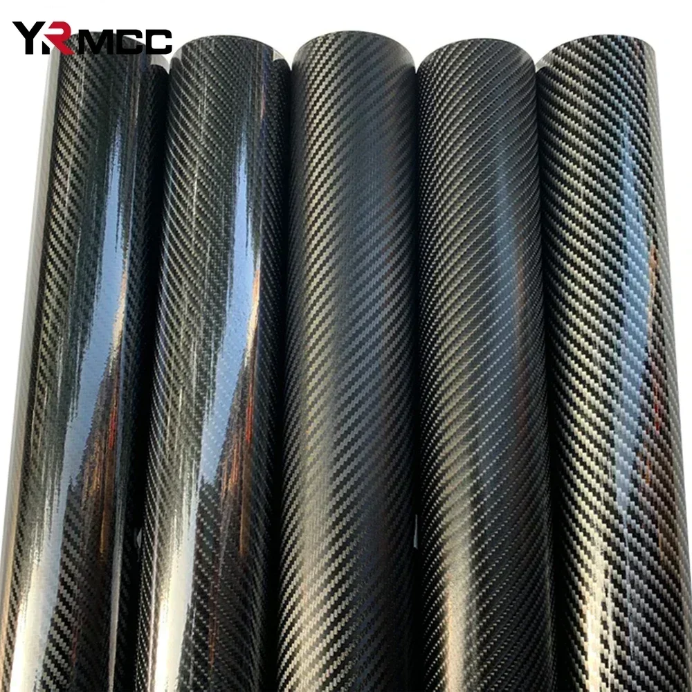 3D 6D Carbon Fiber Warp Vinyl Film 50*300cm Black Car Stickers Vinyl ...