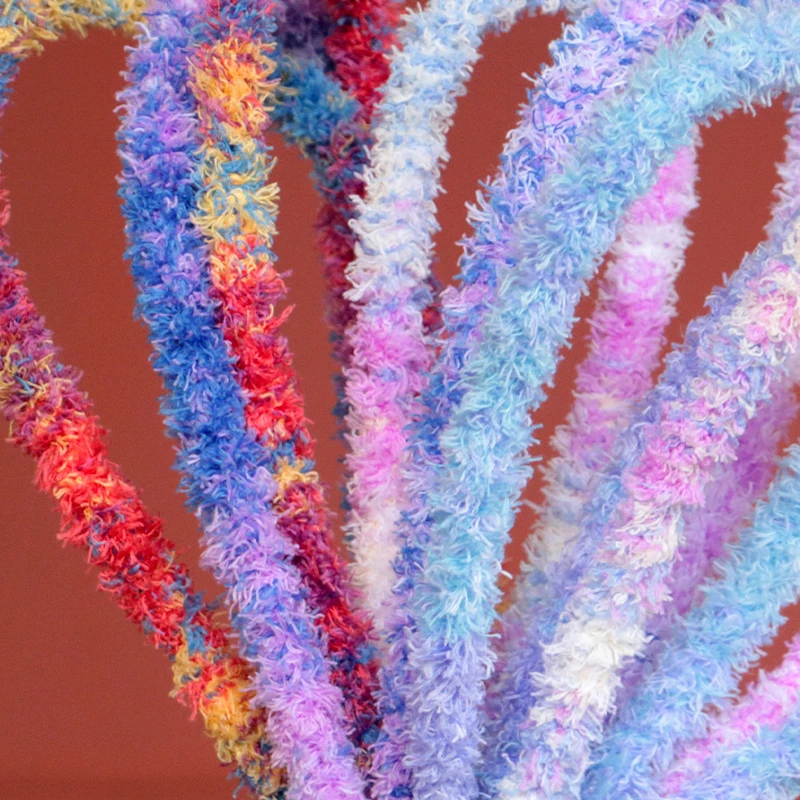 Gradient-Color-Plush-Twist-Sticks-Colorful-Fluffy-Iron-Wire-Strip-Stick ...
