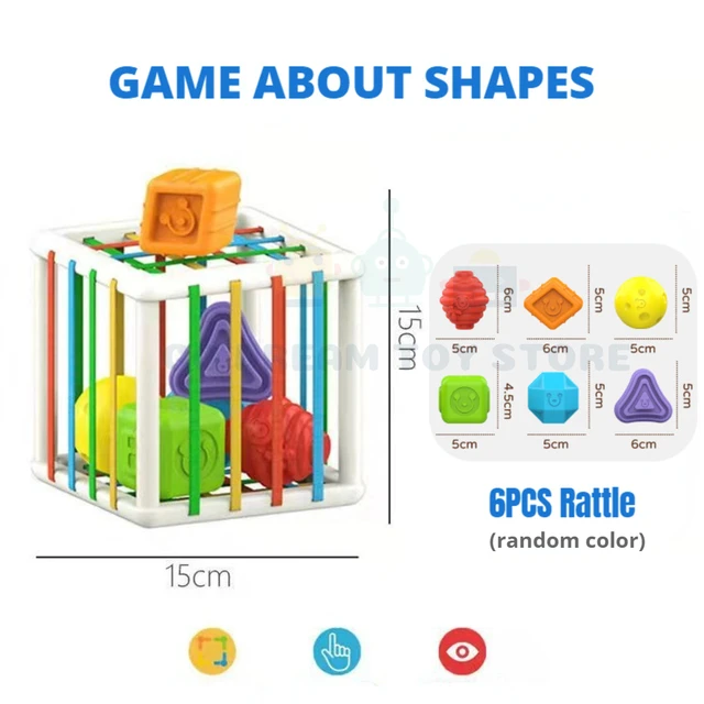 Colorful Shape Blocks Sorting Game Baby Montessori Learning Educational ...
