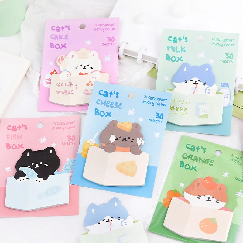 30-Pcs-pack-Cute-Sticky-Notes-Cartoon-Sticky-Notes-Animals-Shape ...