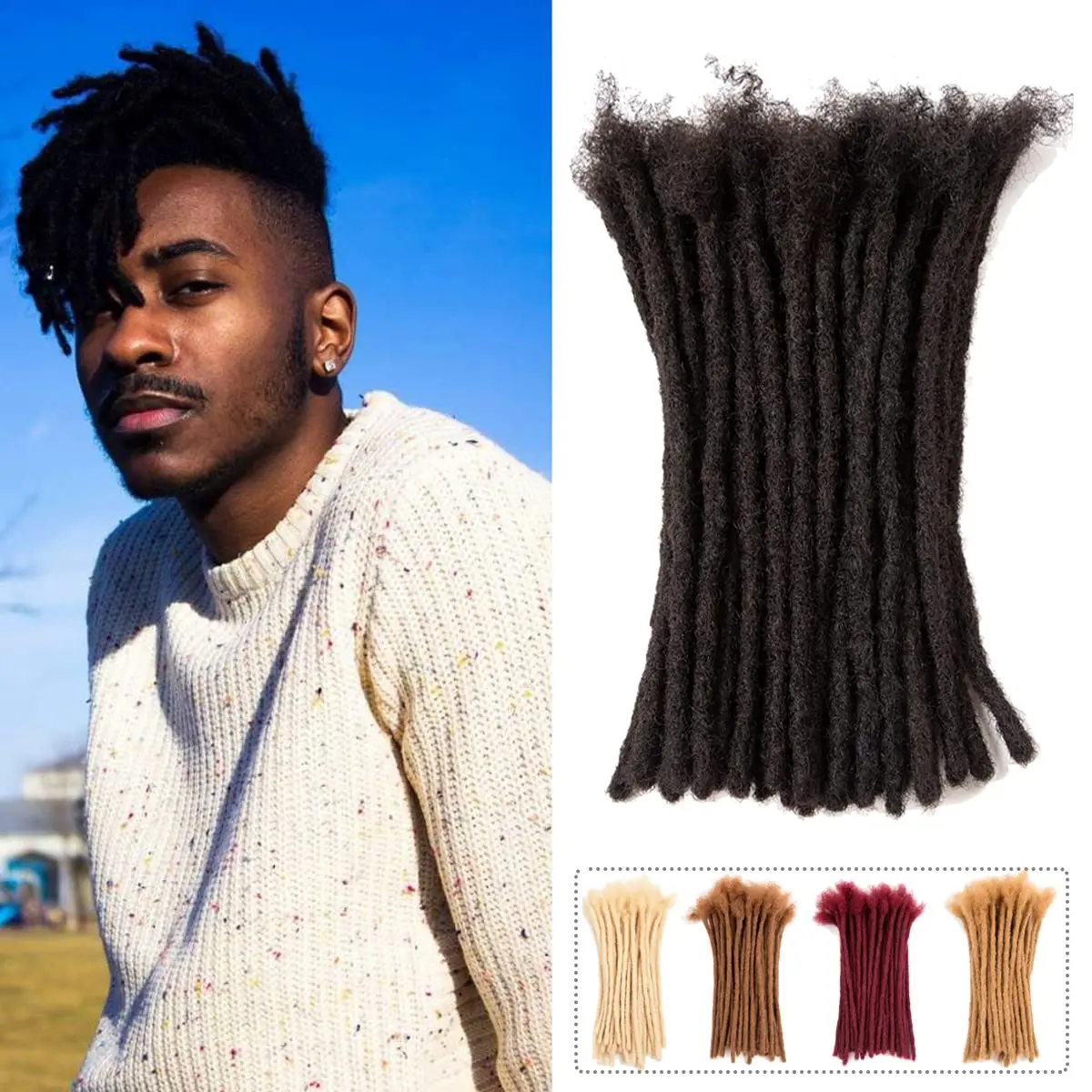 BLACK-SYAR-Natural-Afro-Dreadlock-Locs-Bundles-for-Men-and-Women-Human ...