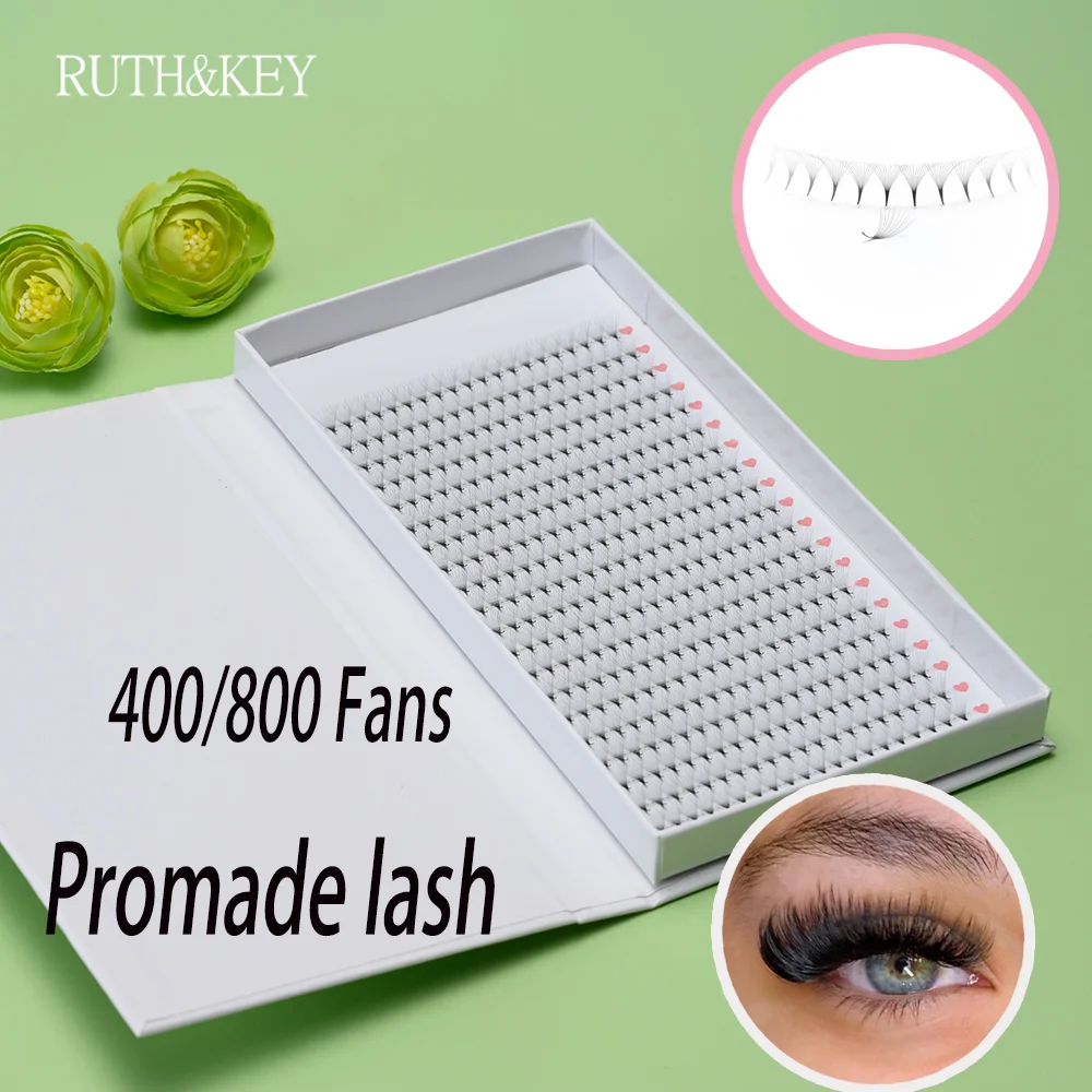 400 Fans Promade 0.05mm False Eyelashes Pointy base Premade Fan Lashes ...