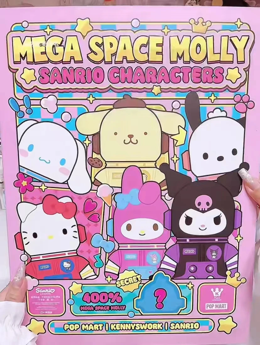Figura de acción genuina de la serie familiar Sanrio Mega Space Molly 400%, figura linda de ...
