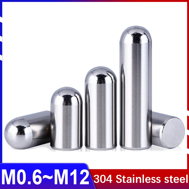 304-Stainless-Steel-Round-Head-Cylindrical-Pin-Positioning-Pin-Shaft ...