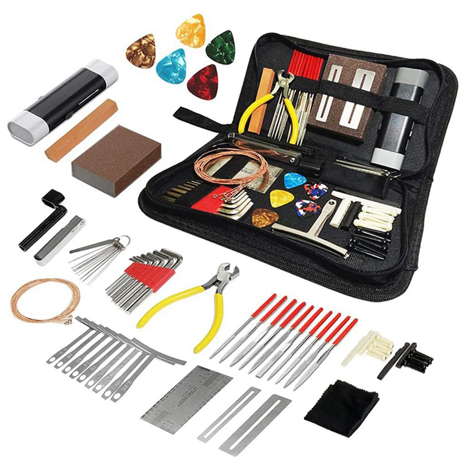 72pcs Guitar Tool Guitar Repair Tool Kit Magic Sound Guitar Maintenance ...