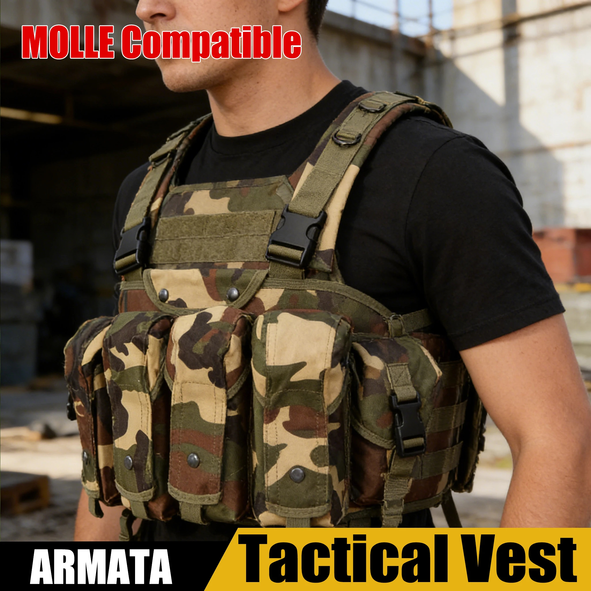 AK Magazine Chest Rig with Integrated Belt, MOLLE Webbing, and Quick ...