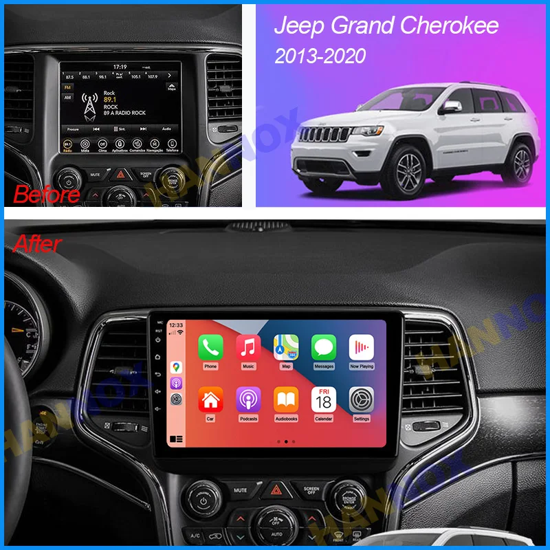9inch Android Car Radio For Jeep Cherokee WK2 2013 - 2018 2019 2020 ...