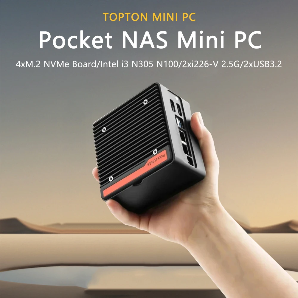 New-Pocket-NAS-4xM-2-NVMe-Board-12th-Gen-Firewall-Mini-PC-Intel-i3-N305 ...