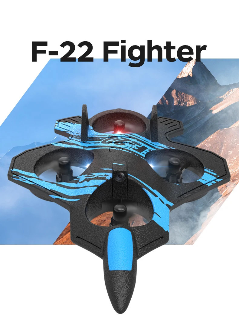 OU Caméra 4K-Avion RC en Mousse F22 avec Caméra 4K 360 °, Cascadeur ...
