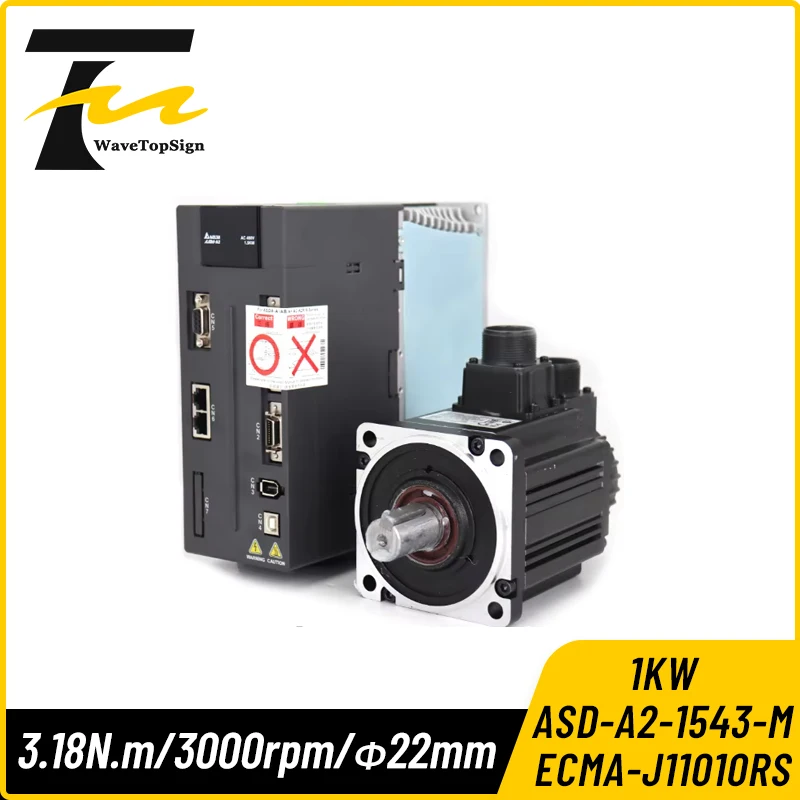 Delta 1KW Servo Motor Kit ASD-A2-1543-M ECMA-J11010RS 380V 3000rpm 3 ...