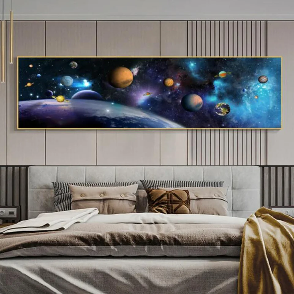 Space Solar System Planet Astronaut Landscape Large Full Diamond ...