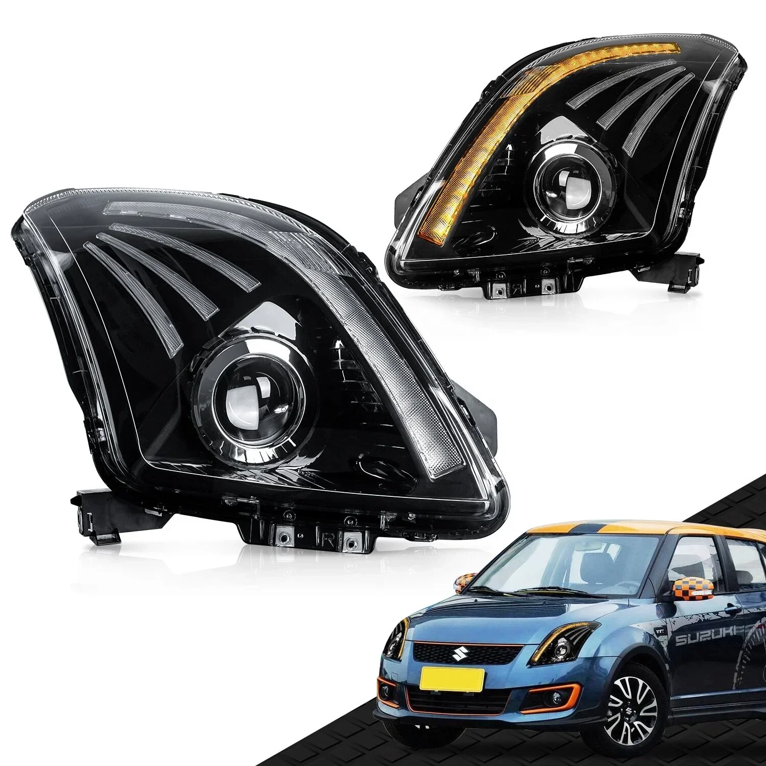 Archaic-New-Arrival-Led-Headlight-Fit-For-Suzuki-Swift-2005-2016-Head ...