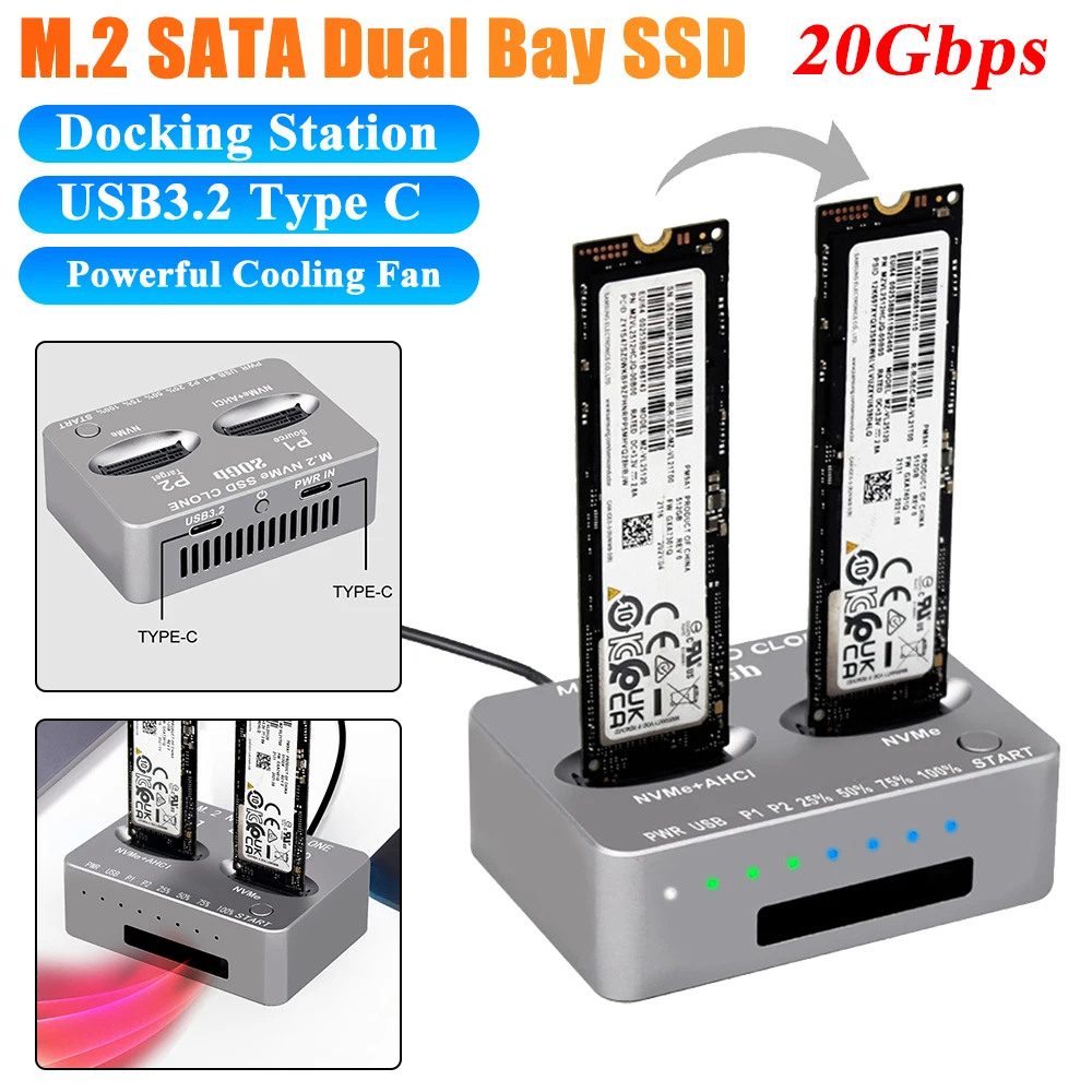 Leitor-de-Disco-R-gido-Externo-NVME-Docking-Station-Dual-Bay-M-2-NVME ...