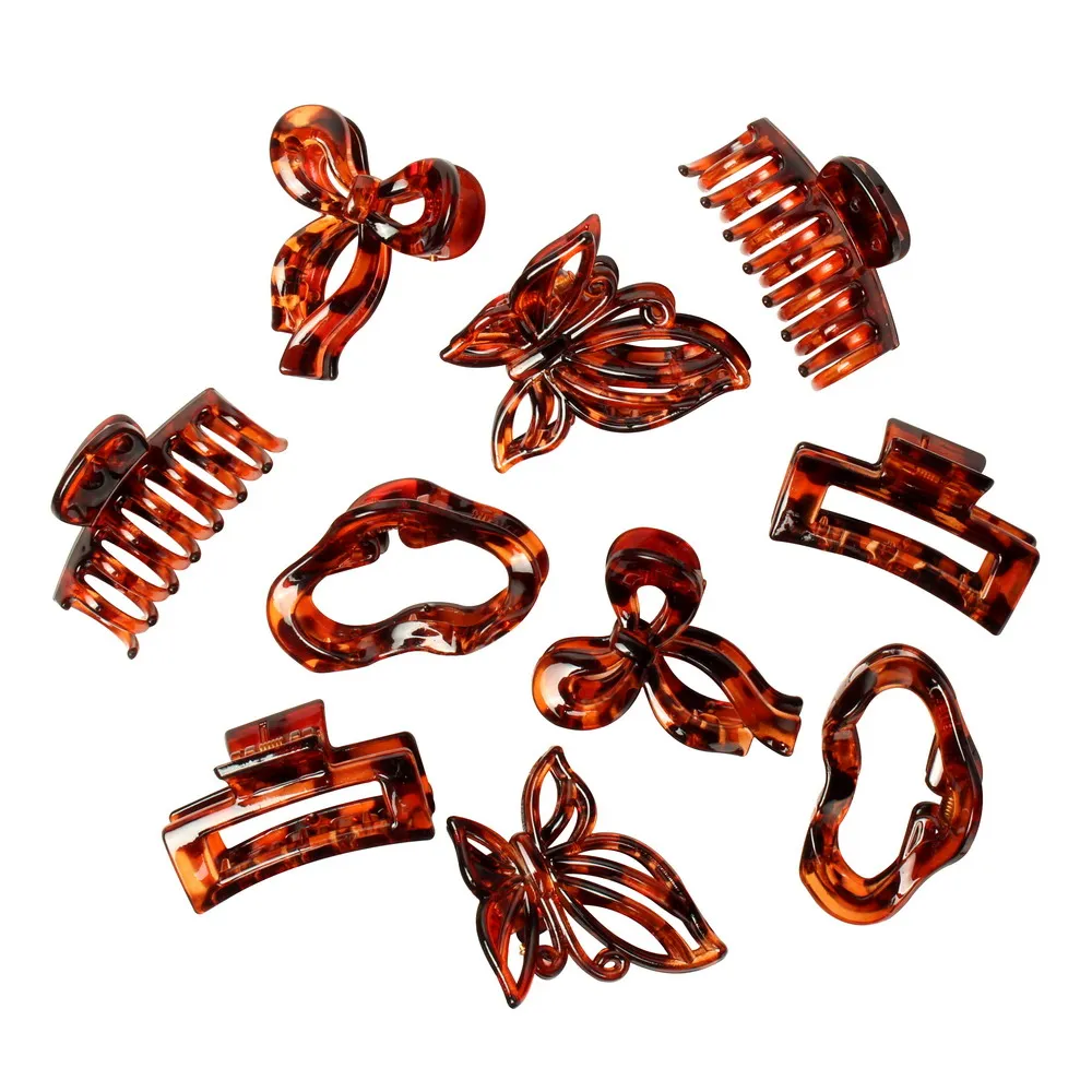 10Pcs-Small-Hair-Claw-Clip-Elegant-Plastic-Hairpin-Tortoiseshell-Hair ...