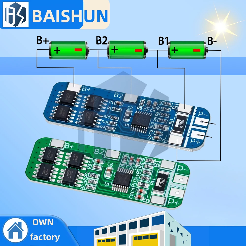 3S 12V 10A BMS Charger Board with Balance Function - LiFePO4/Li-ion ...