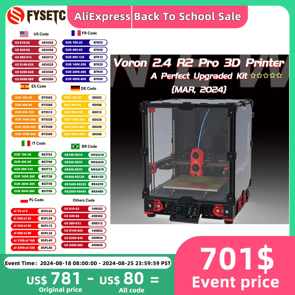 FYSETC-Voron-2-4-R2-Pro-Kit-CoreXY-Kit-350mm-with-Stealthburner-CNC ...