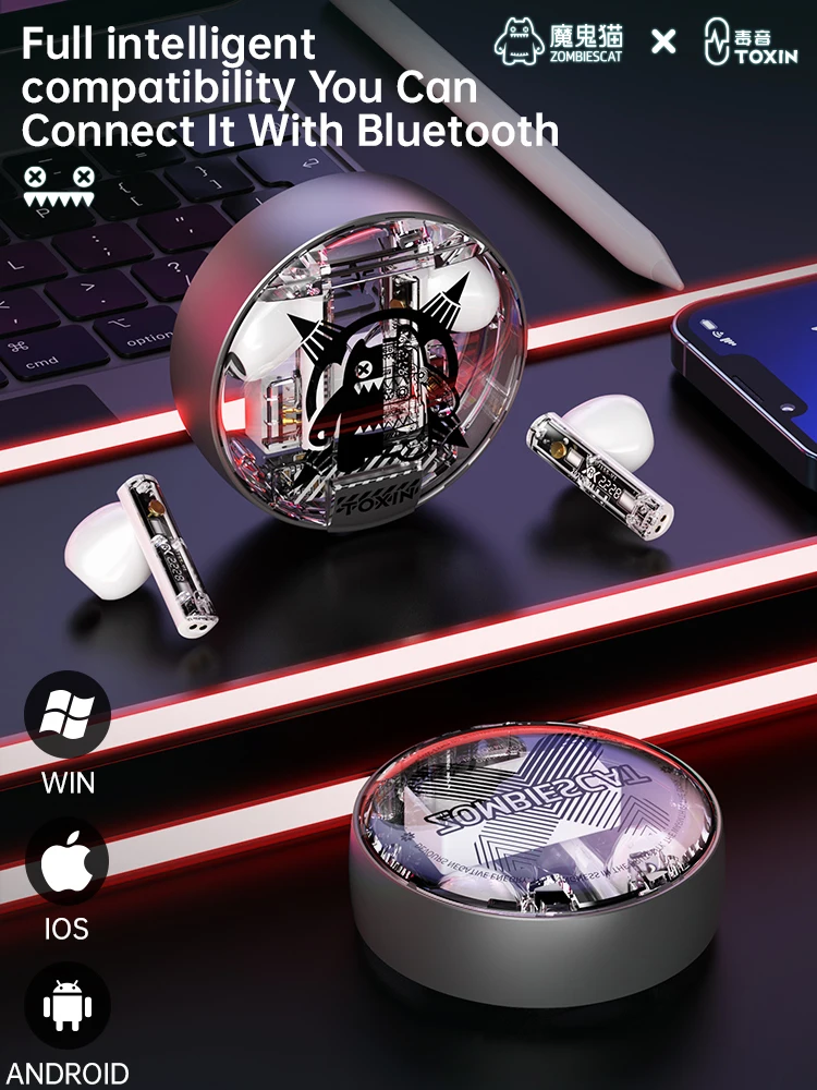 TOXIN Wireless Headsets Bluetooth Earphone 5.3 ENC Earbuds TWS Sport ...