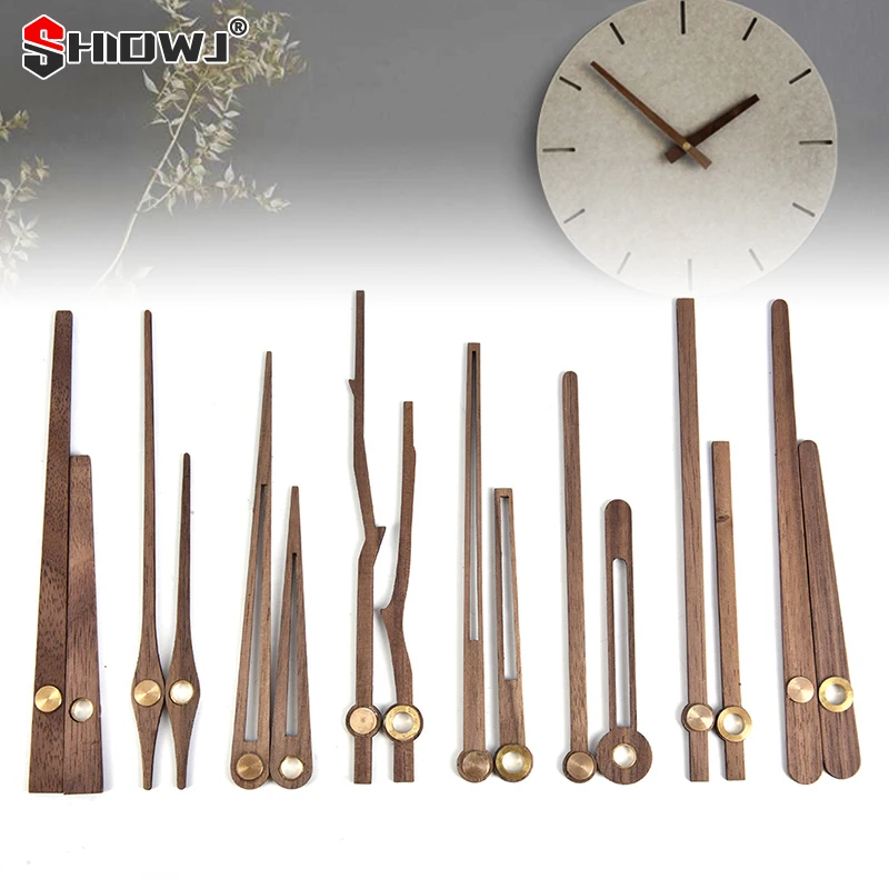 Solid Wooden DIY Wall Clock Hands Repair Parts Tools Home Decor Walnut ...