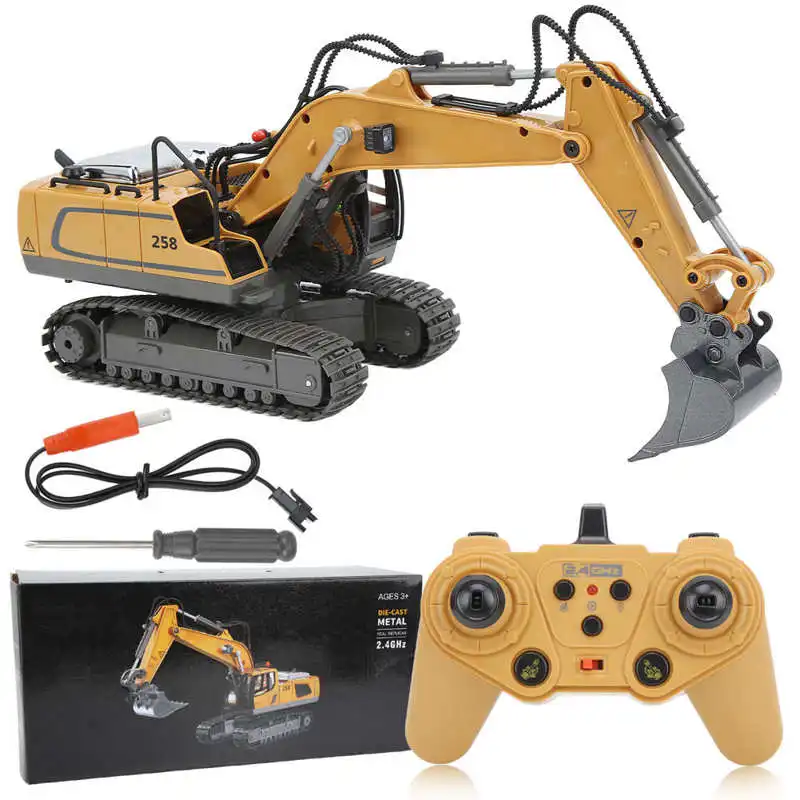 Rc Excavator 11 Channels 2.4ghz 1:20 Simulation Design Rotatable Remote ...