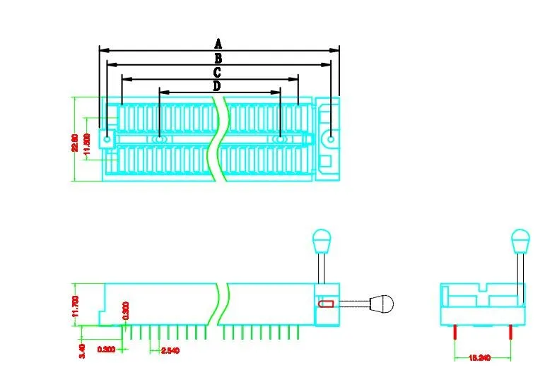 ZIF 소켓 -48핀, 2.54mm 피치 (ZIF Socket -2.54mm Pitch, 48 Pin)