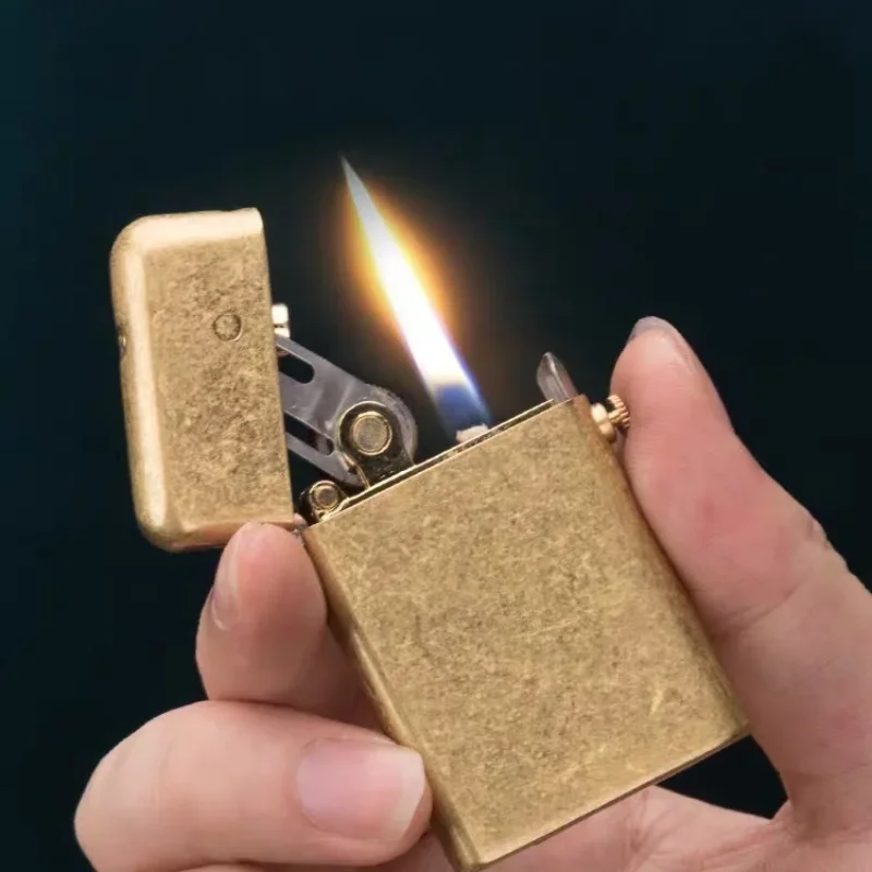 New-ZORRO-Creative-Brass-Kerosene-Windproof-Lighter-Mechanical ...