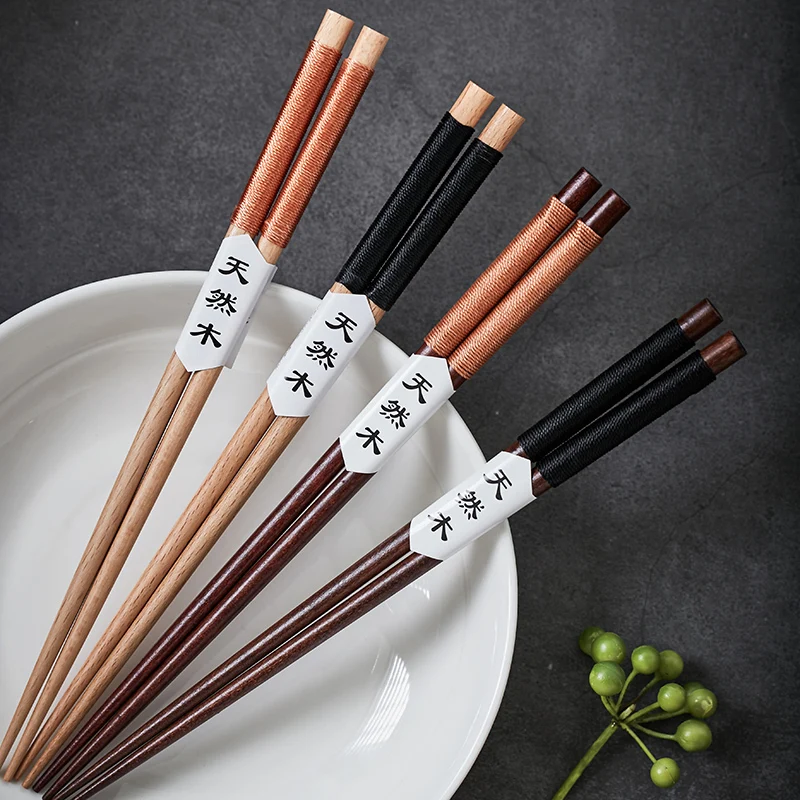 5 Pairs Wooden Chopsticks Japanese Korea Wood Chopsticks Set Reusable ...