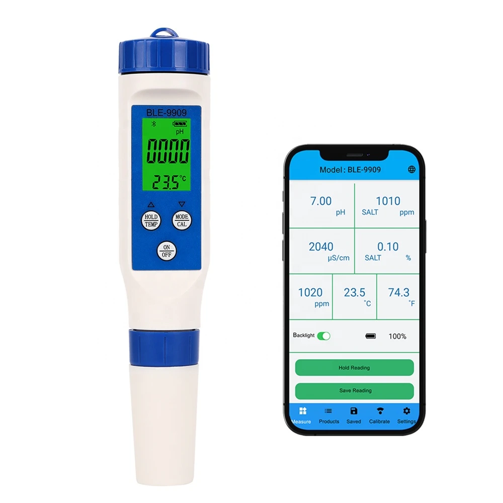 multiparameter water quality meter Salinity/Temperature/TDS/EC/pH Meter ...