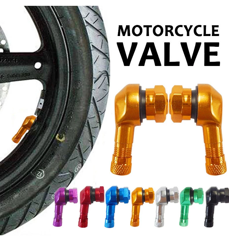 2PCS Aluminum Alloy Valve Motorcycle Rim 90 Degree Angle Motorcycle ...
