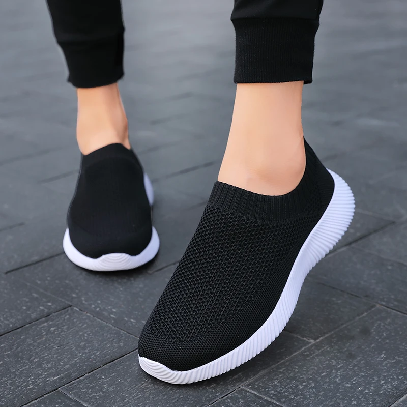 Plus-Size-43-Breathable-Mesh-Platform-Sneakers-Women-Slip-on-Soft ...