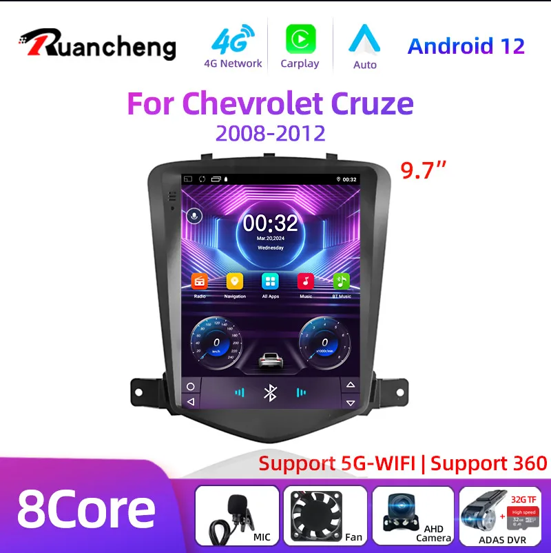 For-Chevrolet-Cruze-2008-2012-Carplay-Android-12-Car-Radio-Multimedia ...