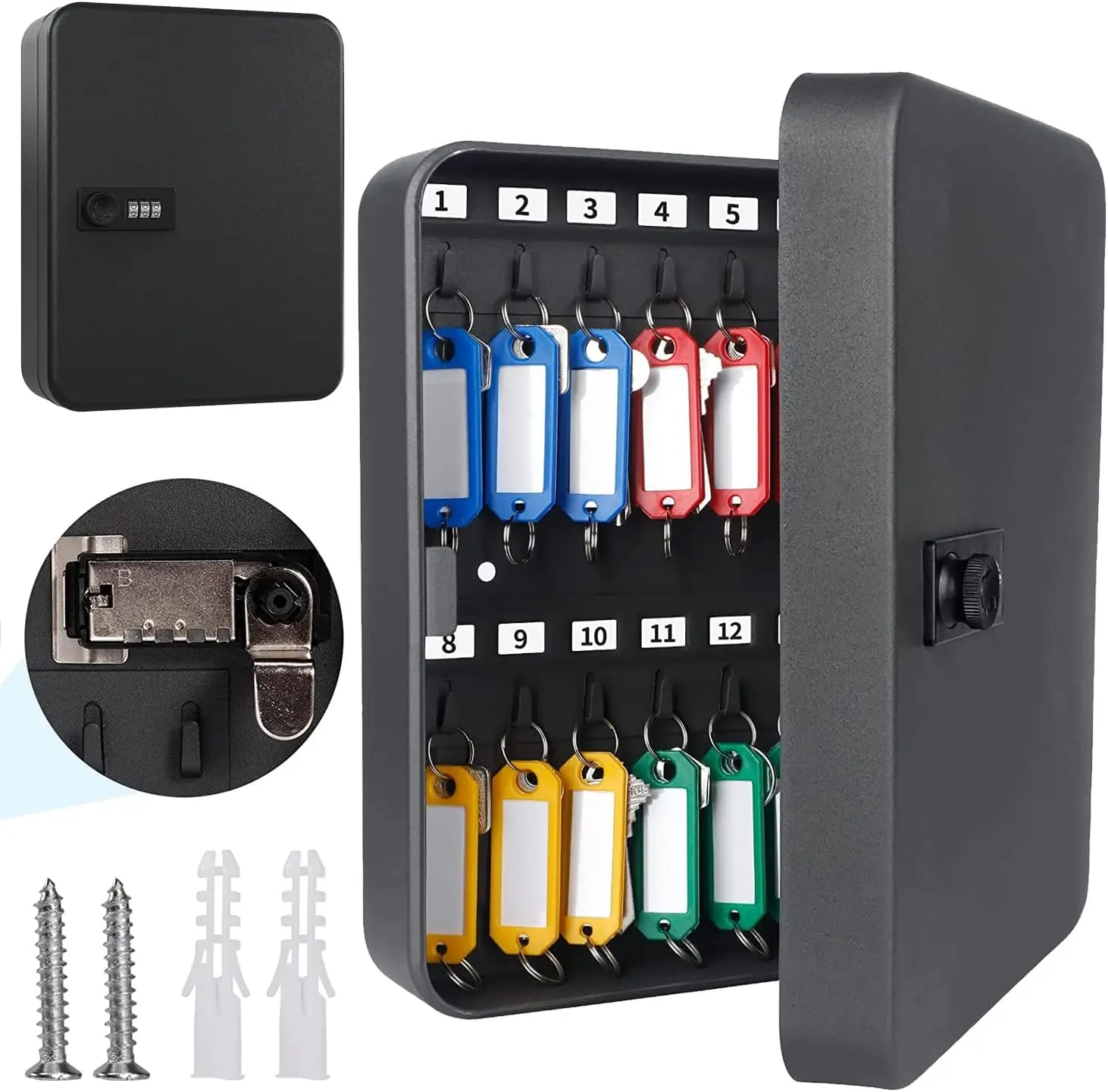 Key-cabinet-on-the-wall-steel-key-cabinet-with-28-keys-key-manager-with ...