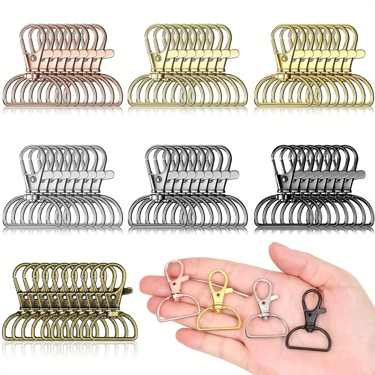 10pcs Swivel Clasp Lanyard Snap Hooks Keychain Clip Hook Metal Lobster ...