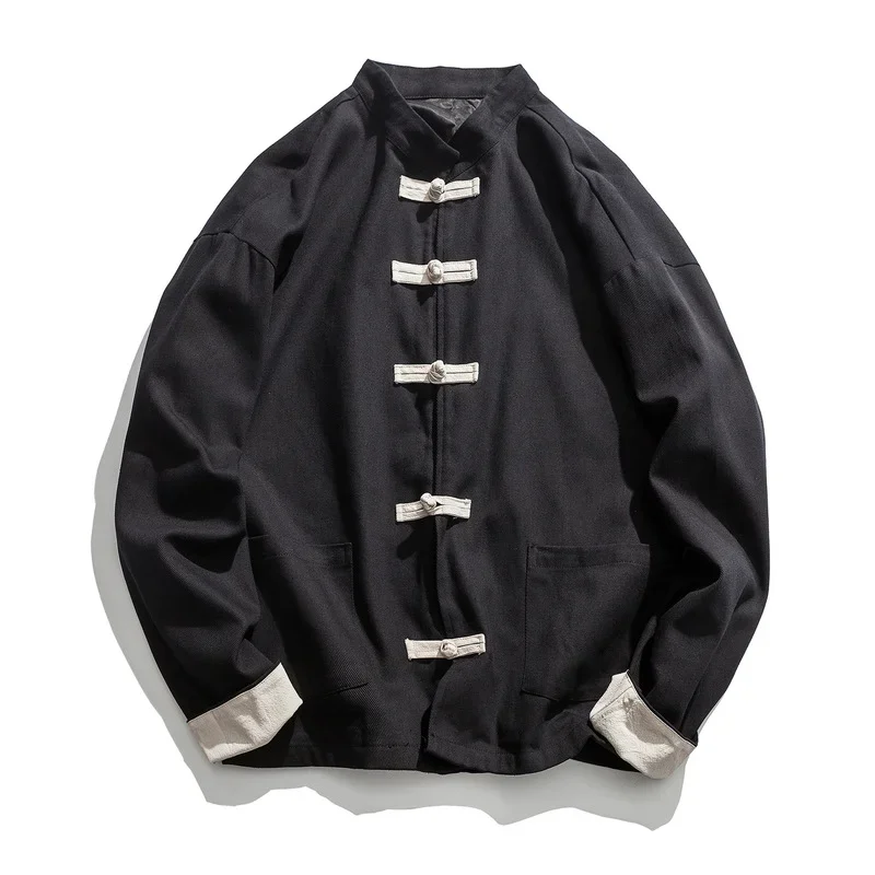 Men Chinese Style Hanfu Tops Pants Tang Suit Tai Chi Kung Fu Set ...