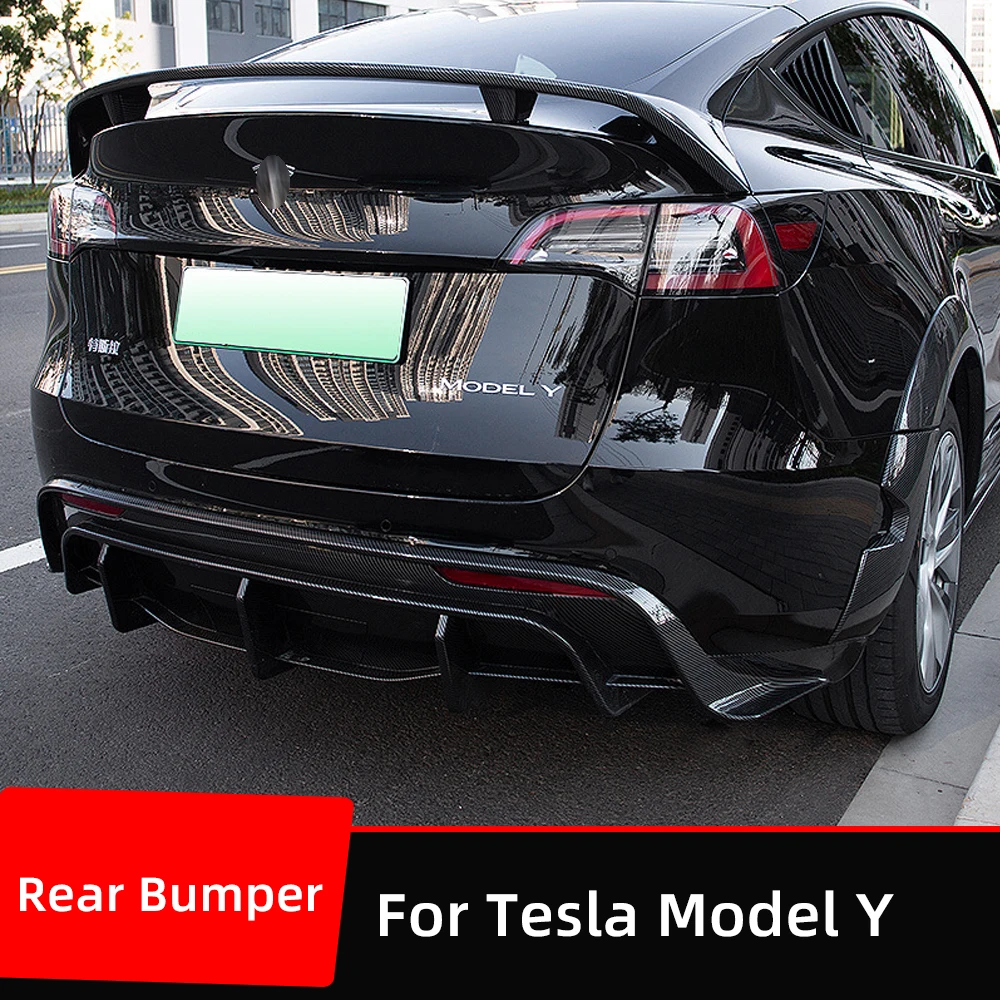 For-Tesla-Model-Y-2021-2022-BodyKit-Rear-Bumper-Diffuser-Lip-Splitter ...