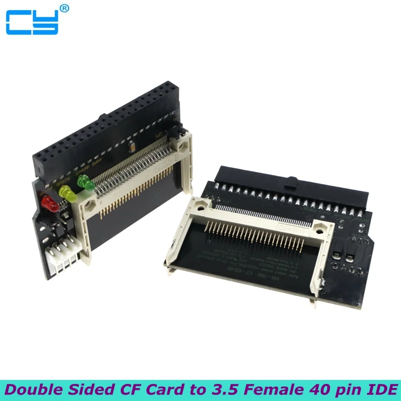 New Black Double Sided Cf Card To 3.5 Female 40 Pin Cf To Ide Adapter Converter Card Standard ...