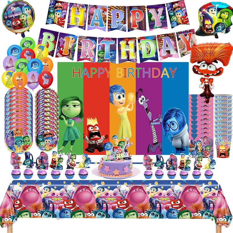 Inside-Out-Birthday-Party-Decoration-Balloon-Banner-Cake-Topper-Inside ...