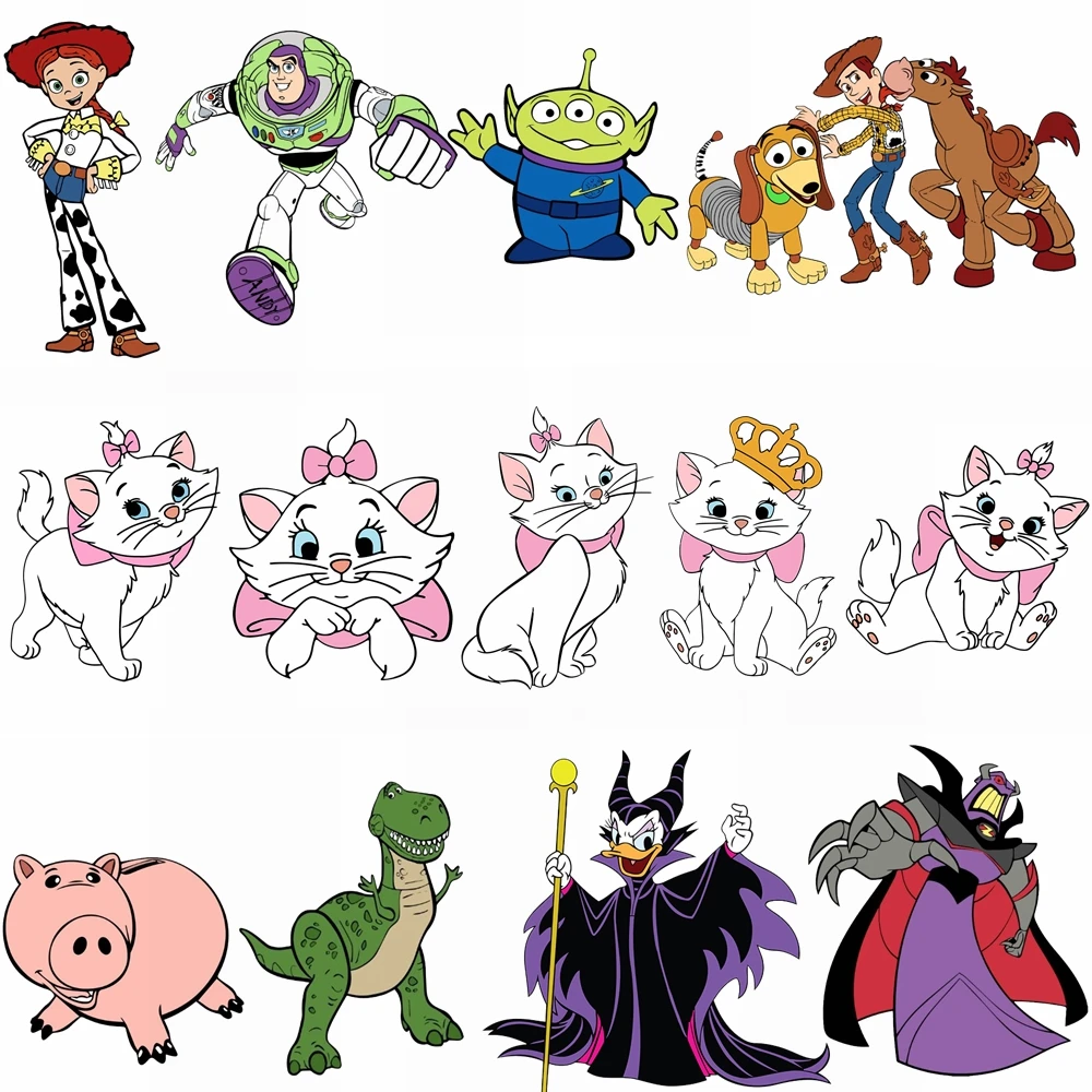 Disney-Cartoon-Toy-Story-Pig-Rex-Marie-Woody-Maleficent-Mixed-Cutting ...
