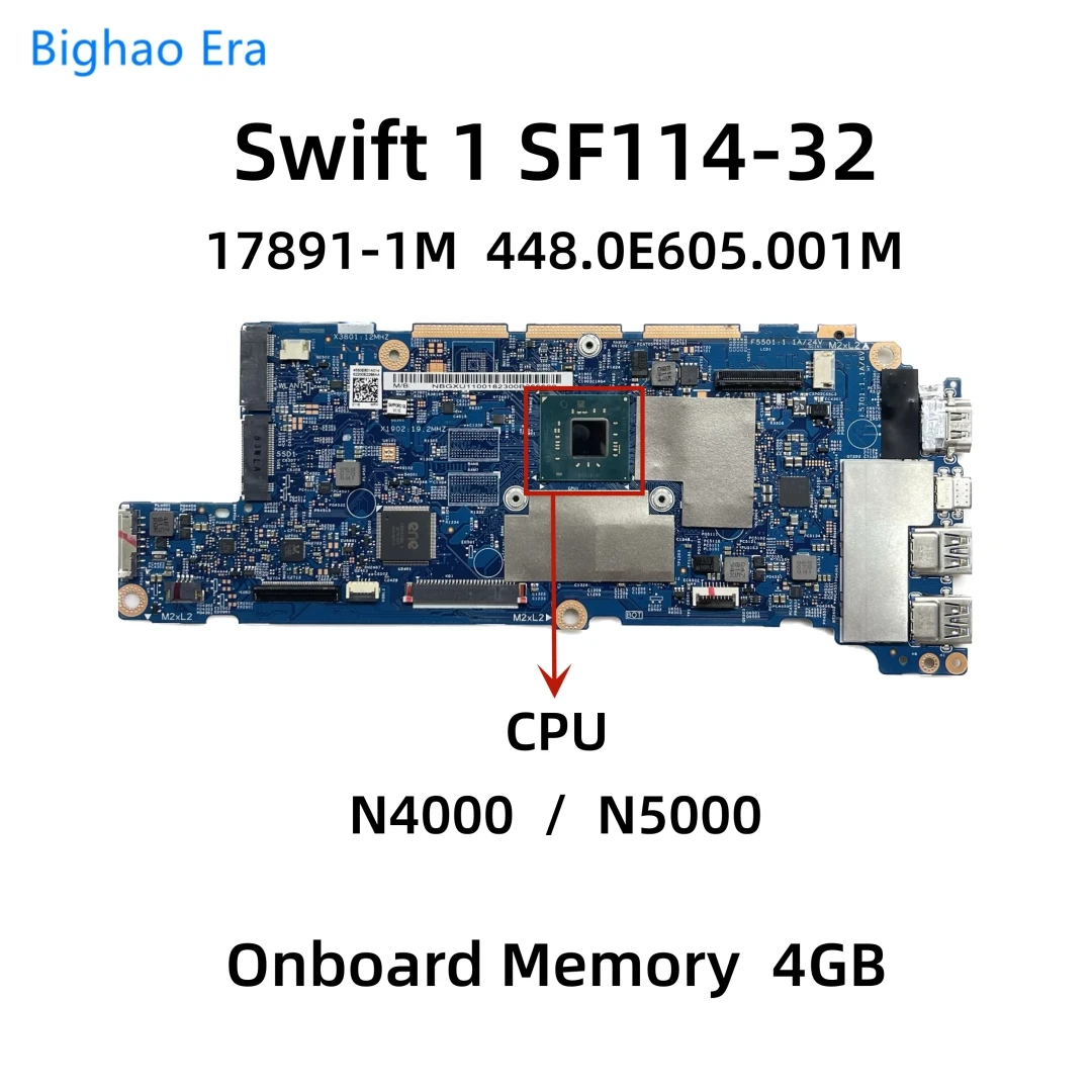For Acer Swift SF114-32 Laptop Motherboard With N4000 N5000 CPU 4GB-RAM ...