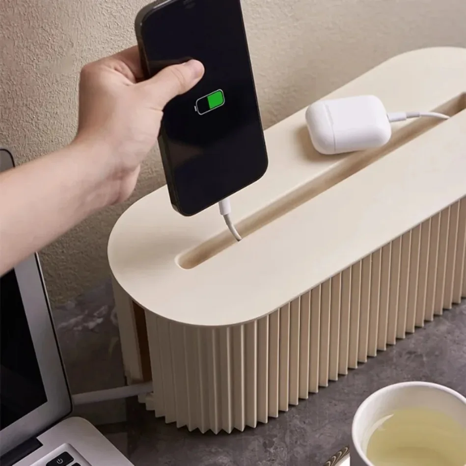 Cable Tidy Box Cable Management Box Large Capacity Desktop Cord ...