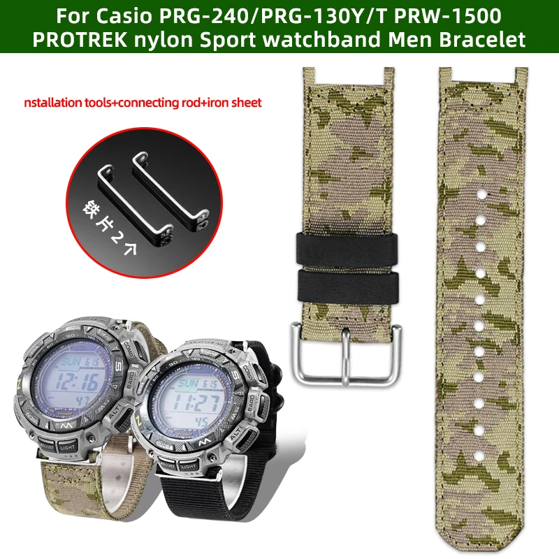 For Casio PRG-240/PRG-130Y/T PRW-1500 Series Sports canvas strap ...
