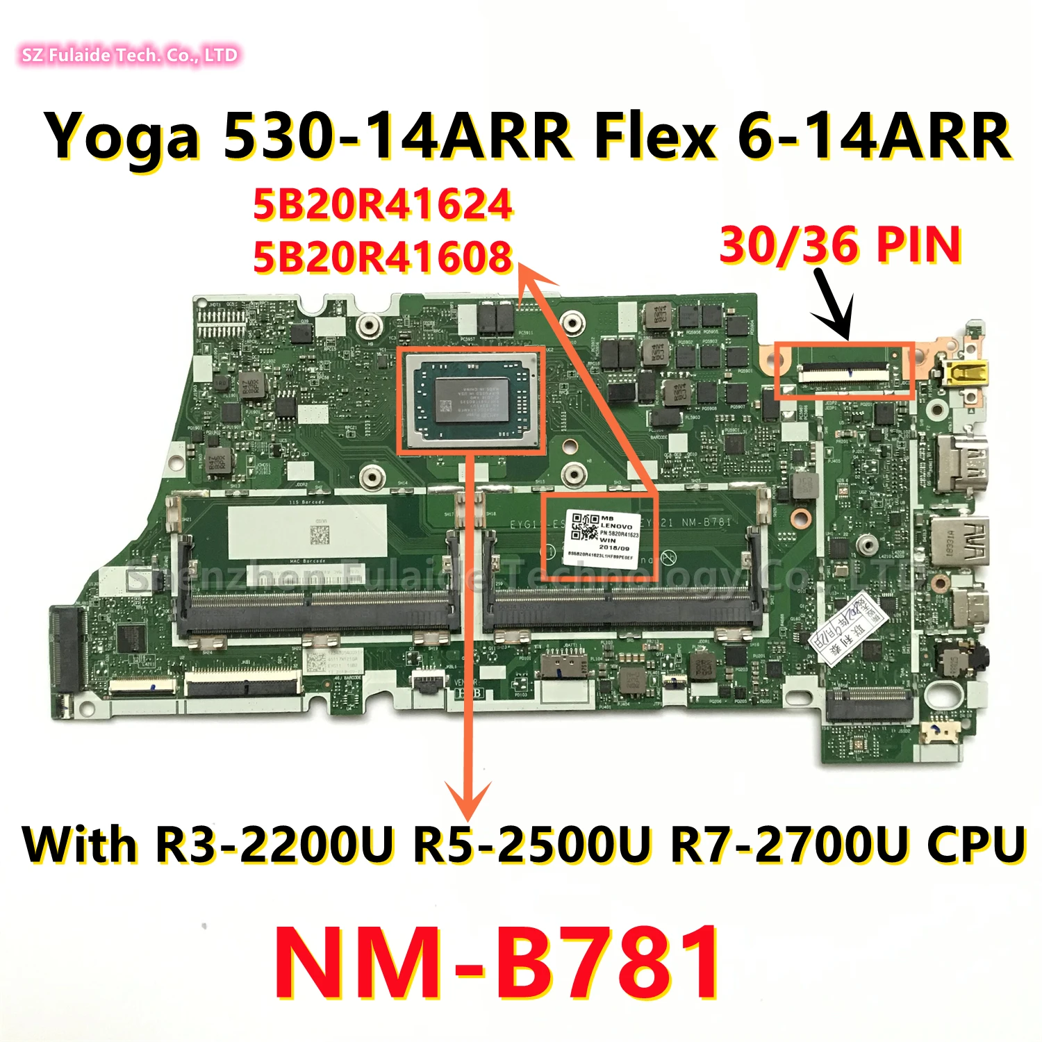 NM B781 For Lenovo Yoga 530 14ARR FLEX 6 14ARR Laptop Motherboard With ...