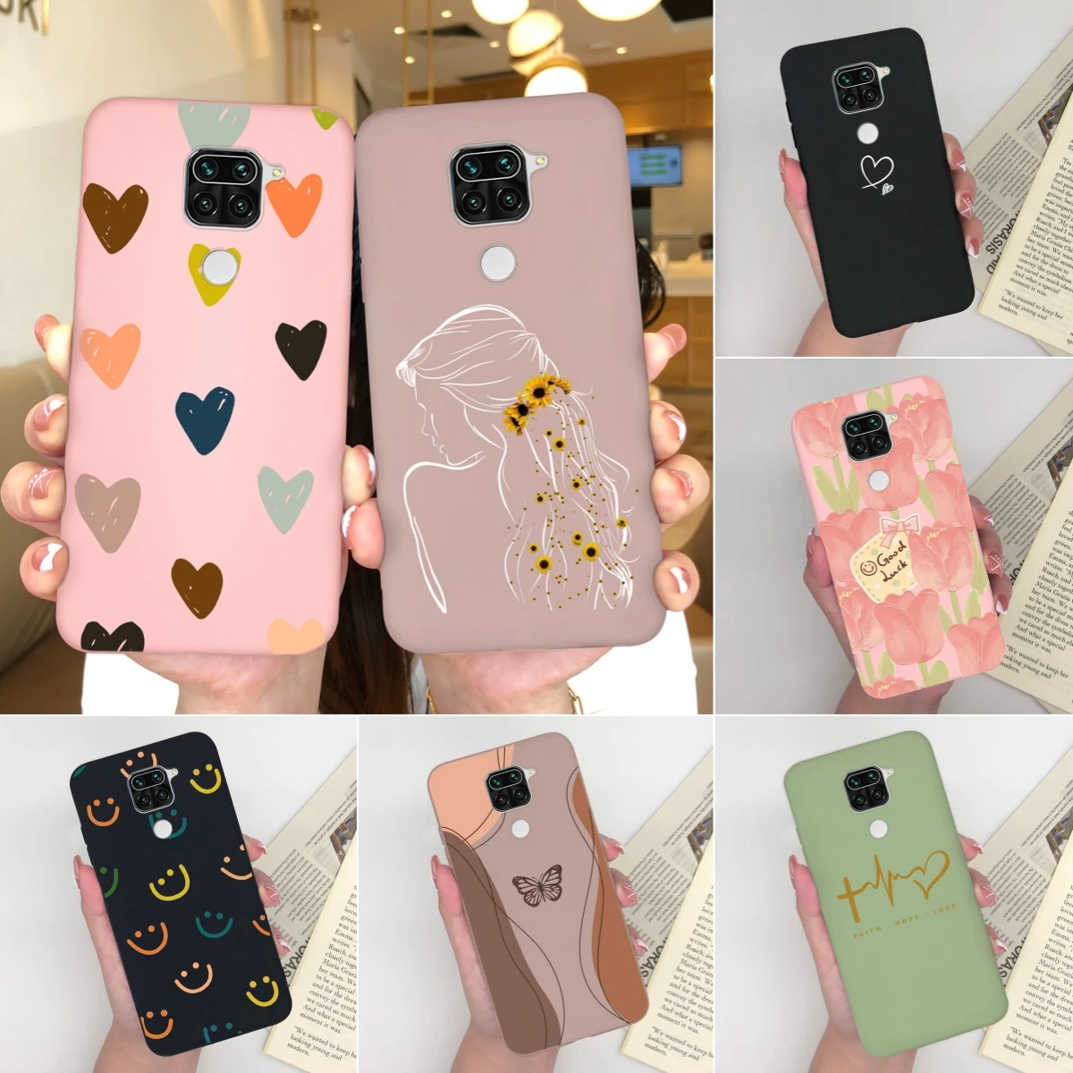 Luxury-Case-For-Xiaomi-Redmi-Note-9-9T-5G-Love-Heart-Silicone-Matte ...