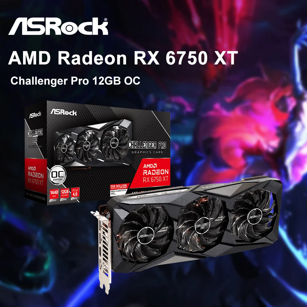 ASROCK tarjeta gráfica AMD Radeon RX 6750 XT RX6750XT para videojuegos ...