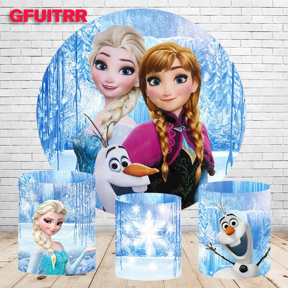 Frozen-Princess-Elsa-Round-Backdrop-for-Kids-Birthday-Party-Decoration ...