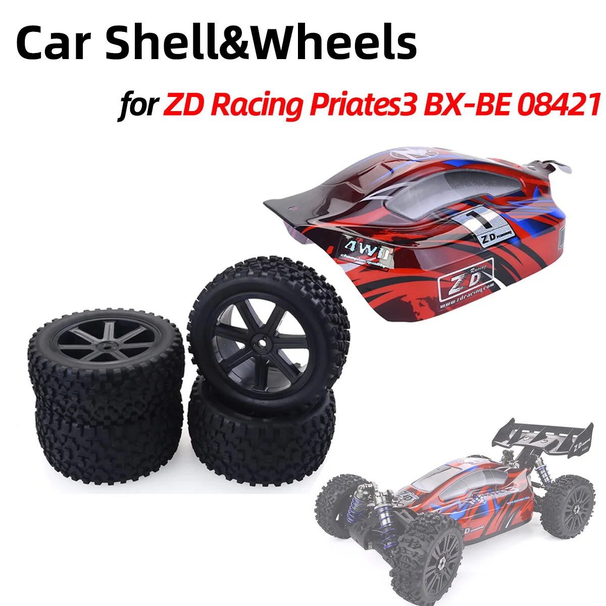 RC-Off-road-Car-Accessories-Parts-PVC-Shell-Body-Cover-Wheel-Tyres-Set ...